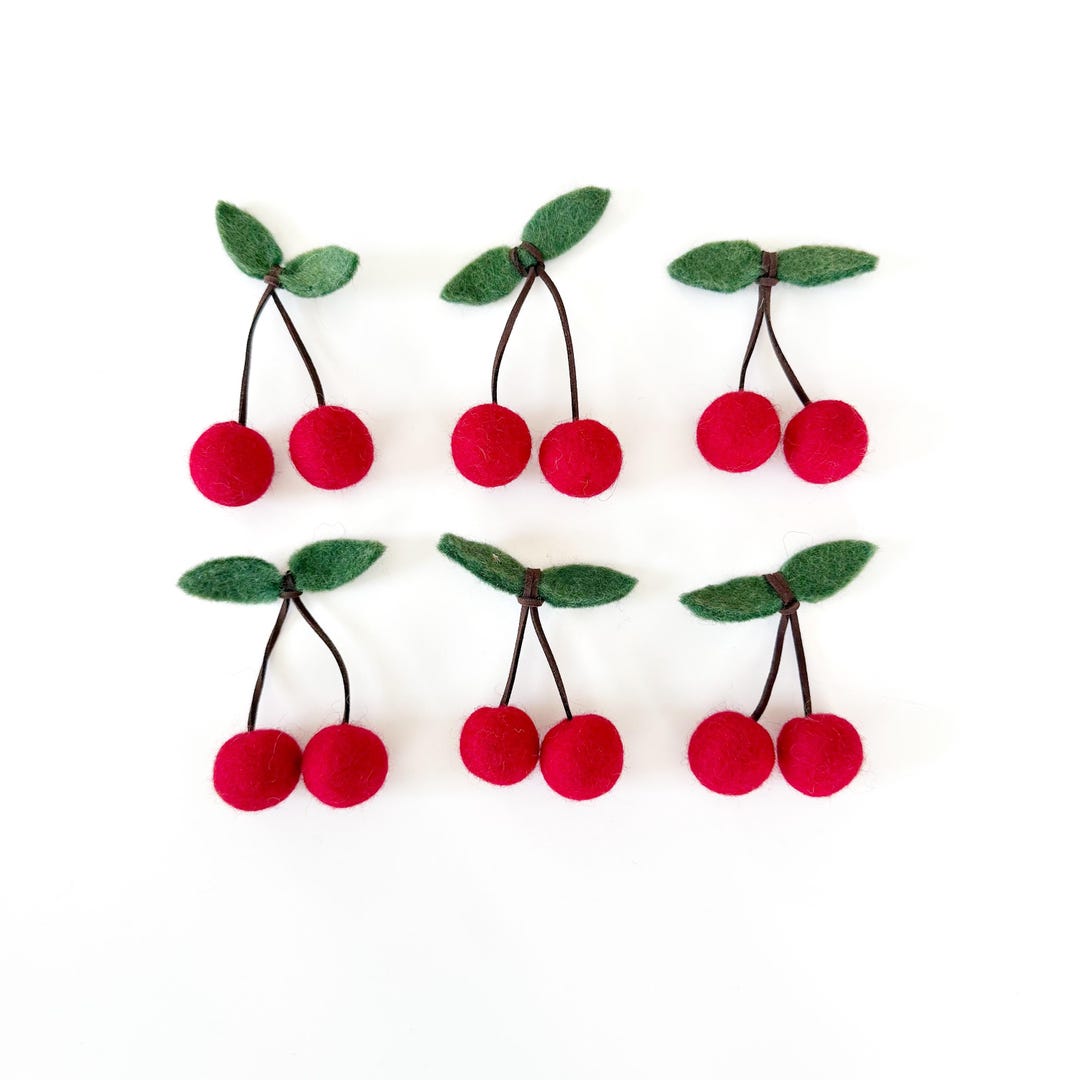 Felt Cherries | Felt Cherry | Cherry Decorations | Cherry Garland DIY ...