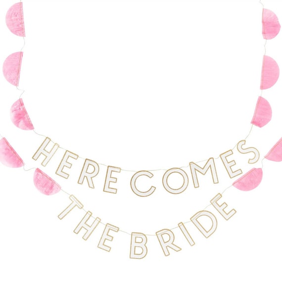 Here Comes the Bride Banner Set Bachelorette Party Banner - Etsy