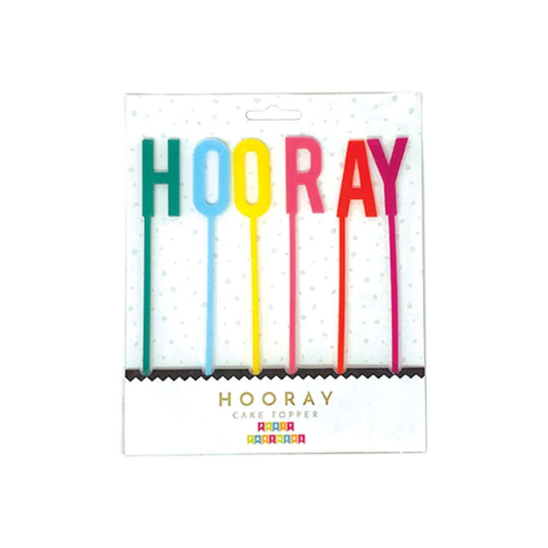 Colorful Hooray Cake Toppers | Graduation Cake Toppers | Birthday Cake ...