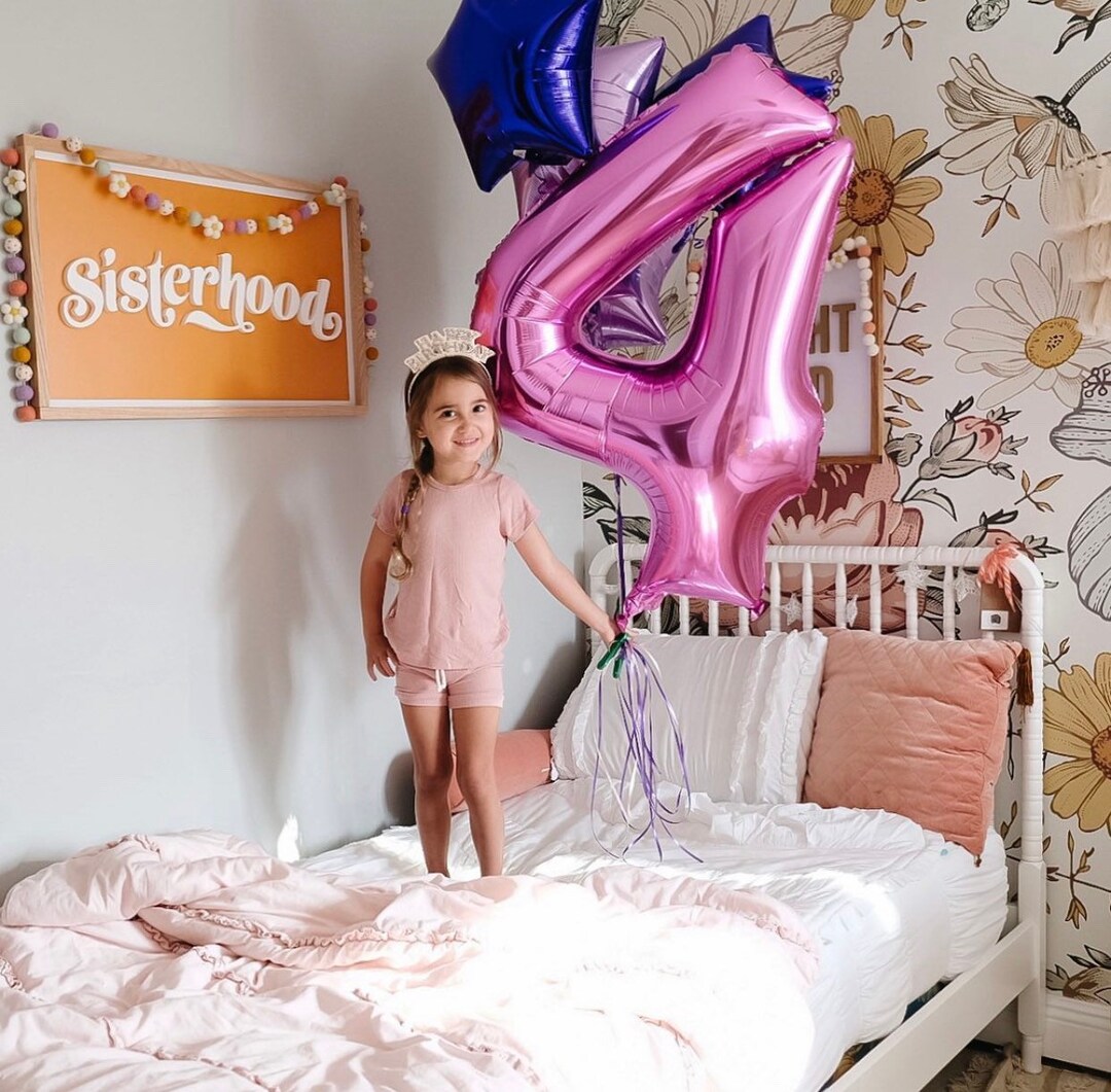 Number 4 Balloon 4th Birthday Balloon Four Years Old Number Four ...