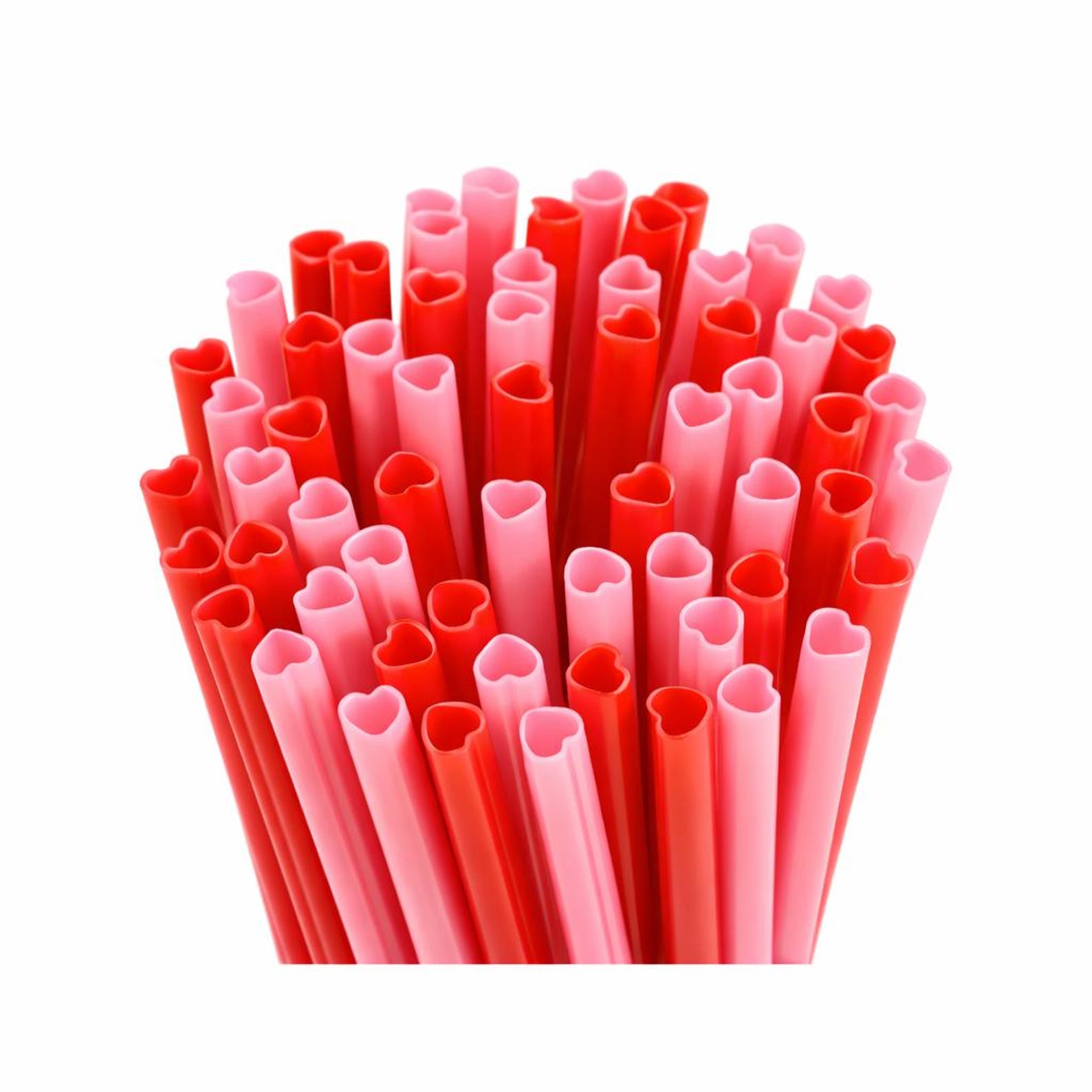 Heart Shaped Straws | Red or Pink | Valentine's Day Straws | Plastic ...