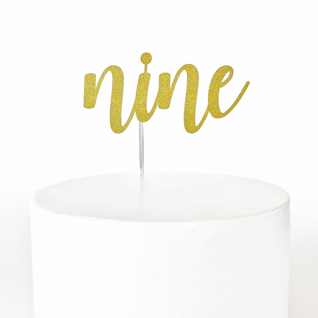 Nine Cake Topper | Number 9 Cake Topper | Ninth Birthday | 9th Birthday ...