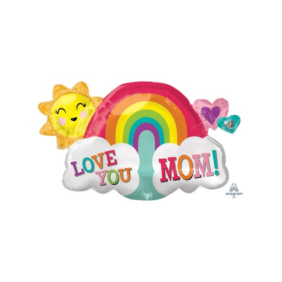 Love You Mom Mylar Balloon Mother's Day Balloon - Etsy