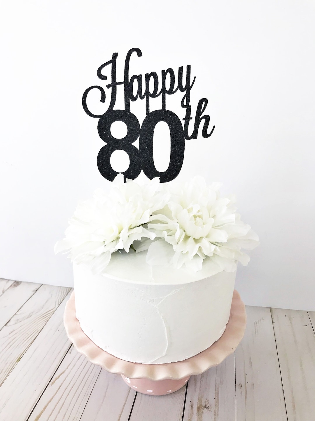 Happy 80th Cake Topper | Custom Age Cake Topper | 80th Birthday ...