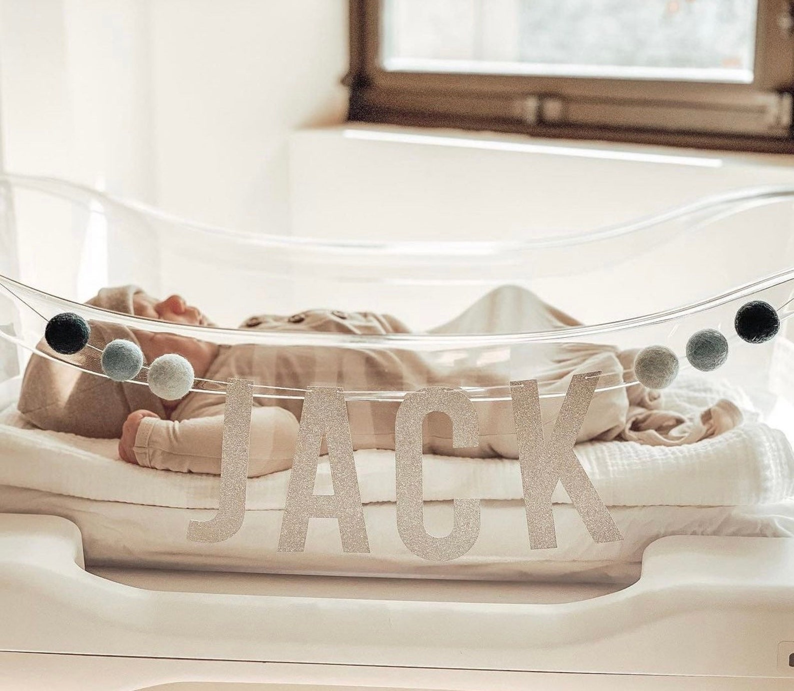 Custom Name Banner With Felt Balls Baby Shower Gift - Etsy