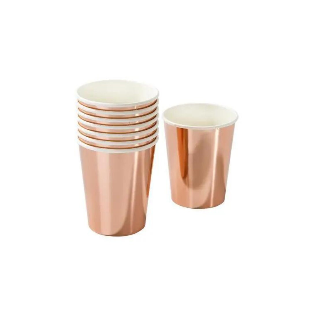 Rose Gold Party Cups | Bridal Shower Cups | Disposable Party Cups ...