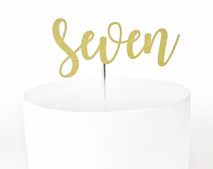 Seven Cake Topper, 7th Birthday Cake Topper, Seventh Birthday Cake ...