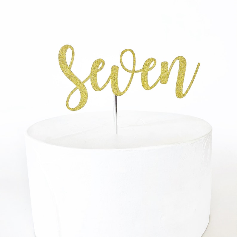 Seven Cake Topper Seventh Birthday 7th Birthday Birthday | Etsy