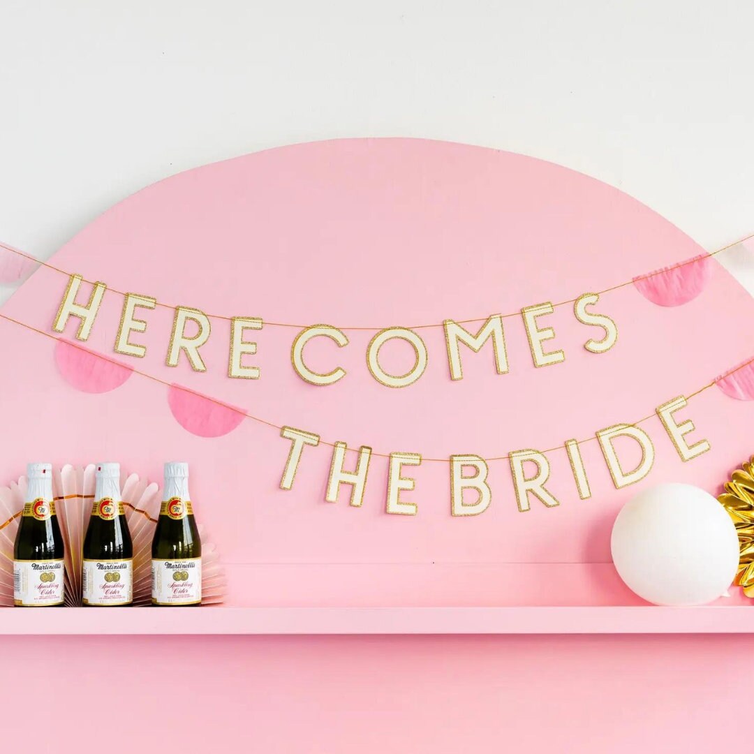 Here Comes the Bride Banner Set | Bachelorette Party Banner | Bridal ...
