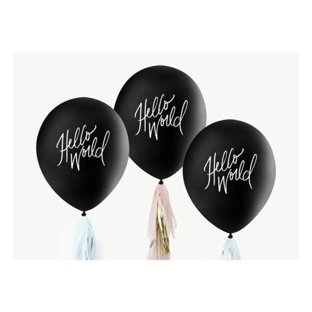 Hello World Balloons Gender Reveal Balloons Baby Shower Balloons Baby ...