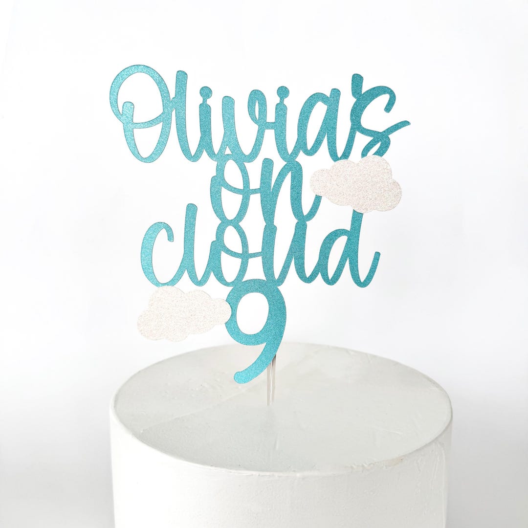 Cloud 9 Personalized Cake Topper | 9th Birthday Cake Topper | 9 Years ...
