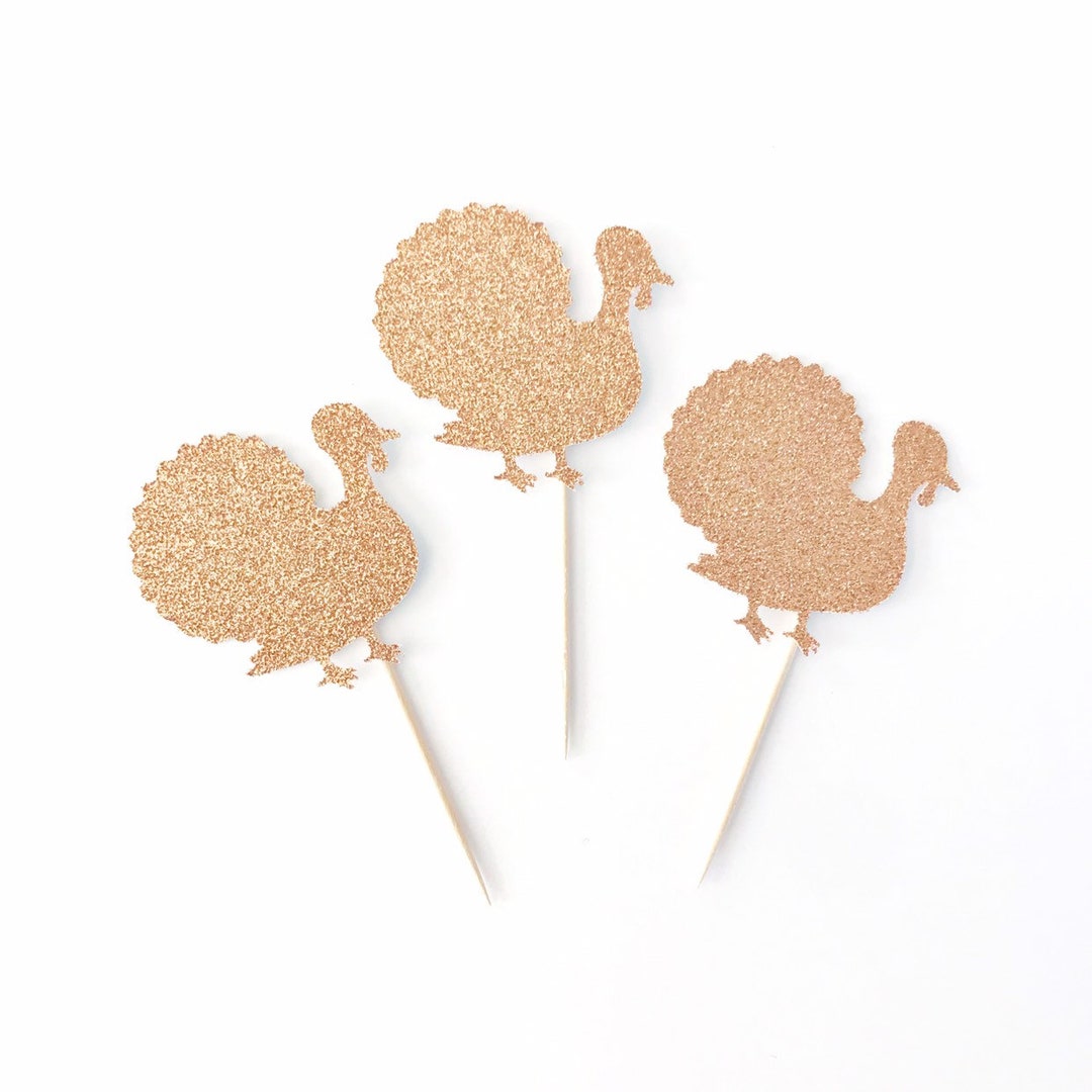Turkey Toppers Thanksgiving Cupcake Toppers Thankful Thanksgiving ...