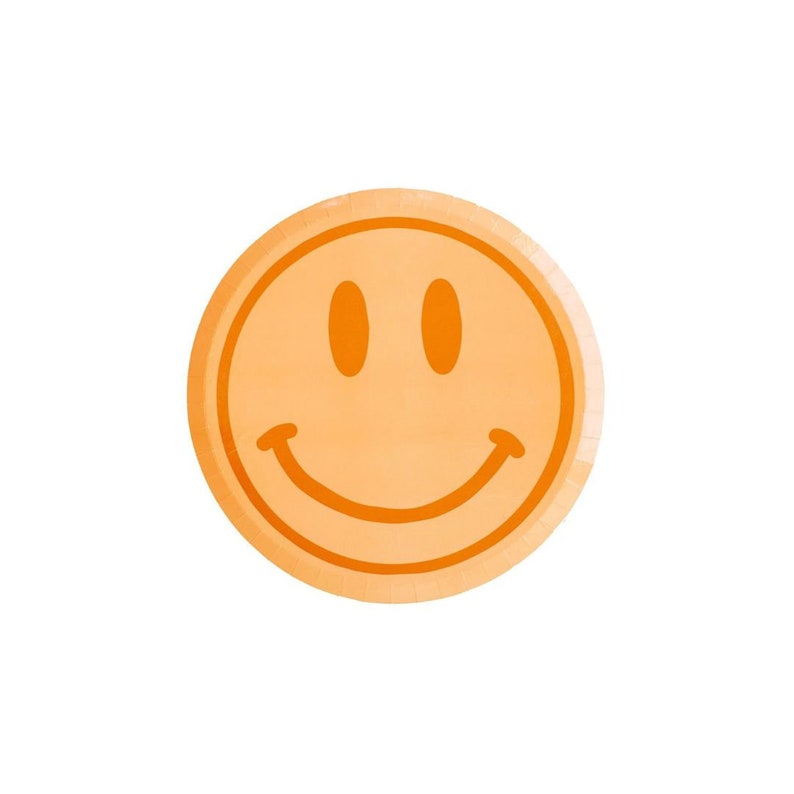 Smiley Face Paper Plate Peace and Love Plates Groovy Party - Etsy