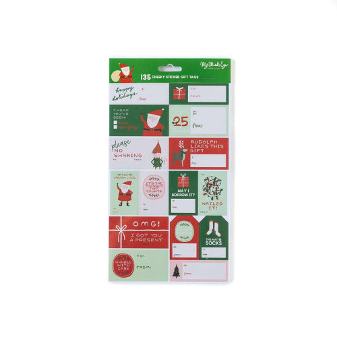 Christmas Sticker Gift Tags Santa Claus Tags Christmas Gift Wrap Merry ...