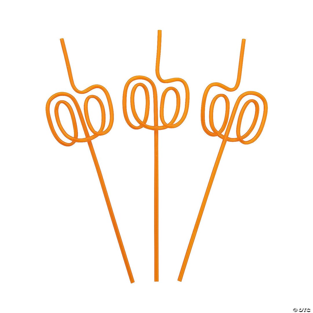 Pumpkin Silly Straw Pumpkin Shaped Straw Halloween Straw Orange Pumpkin ...