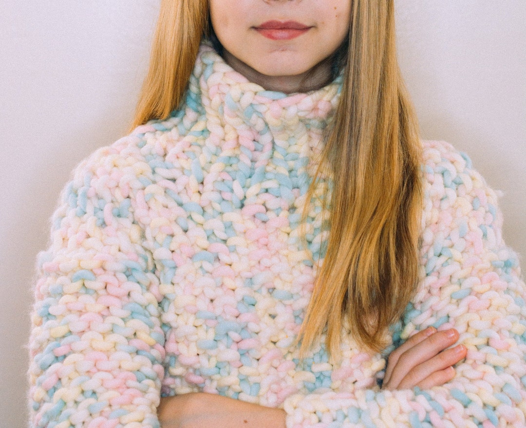 Girl's Chunky Turtleneck Sweater, Instant Download, PDF, Size 8-10 ...