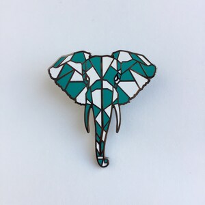 Geo Elephant Hard Enamel Pin - Etsy
