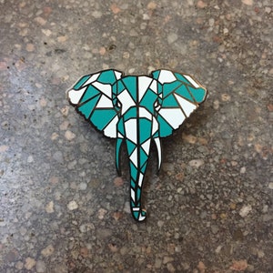 Geo Elephant Hard Enamel Pin - Etsy