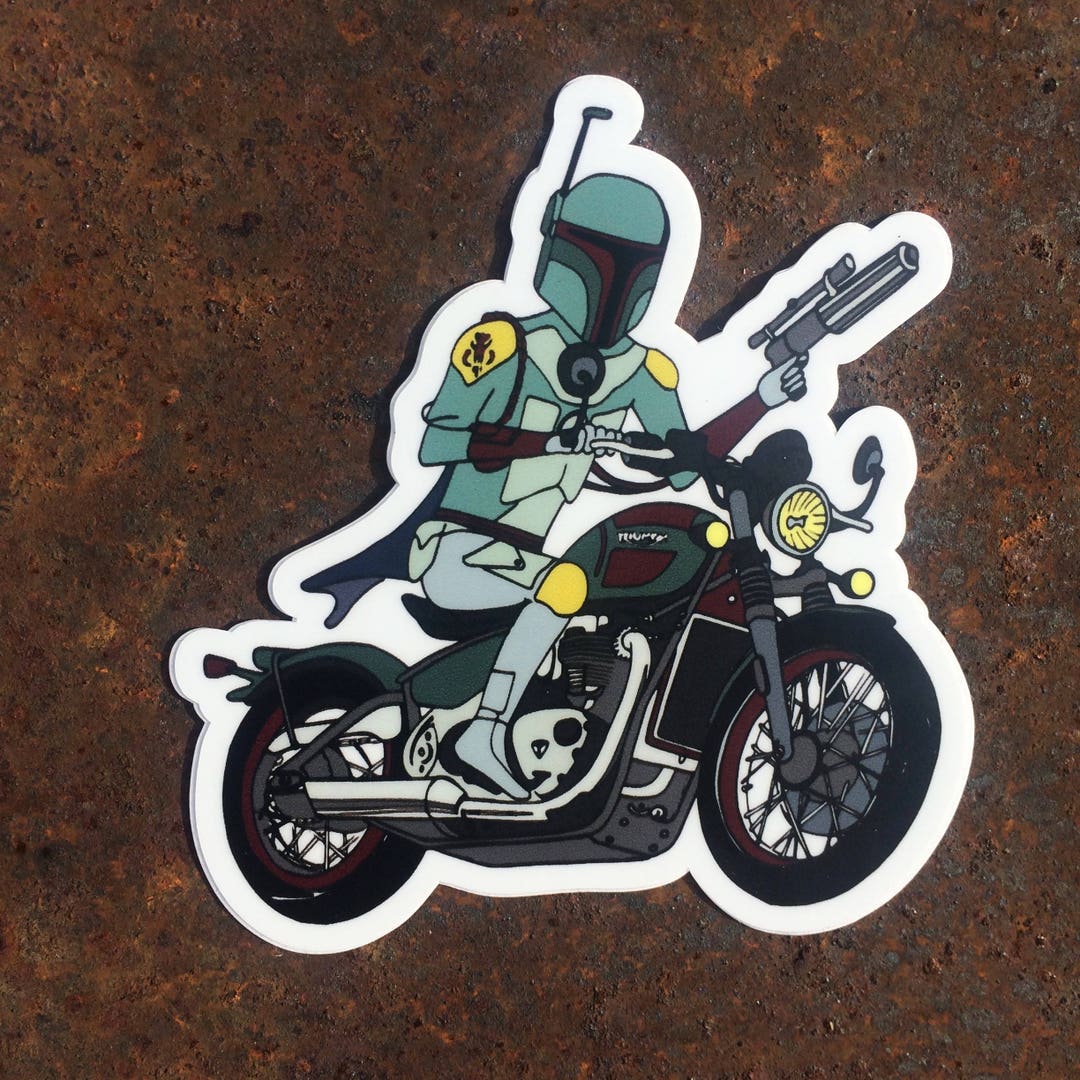 Boba the Bounty Hunter's Bonneville Bobber Vinyl Sticker - Etsy