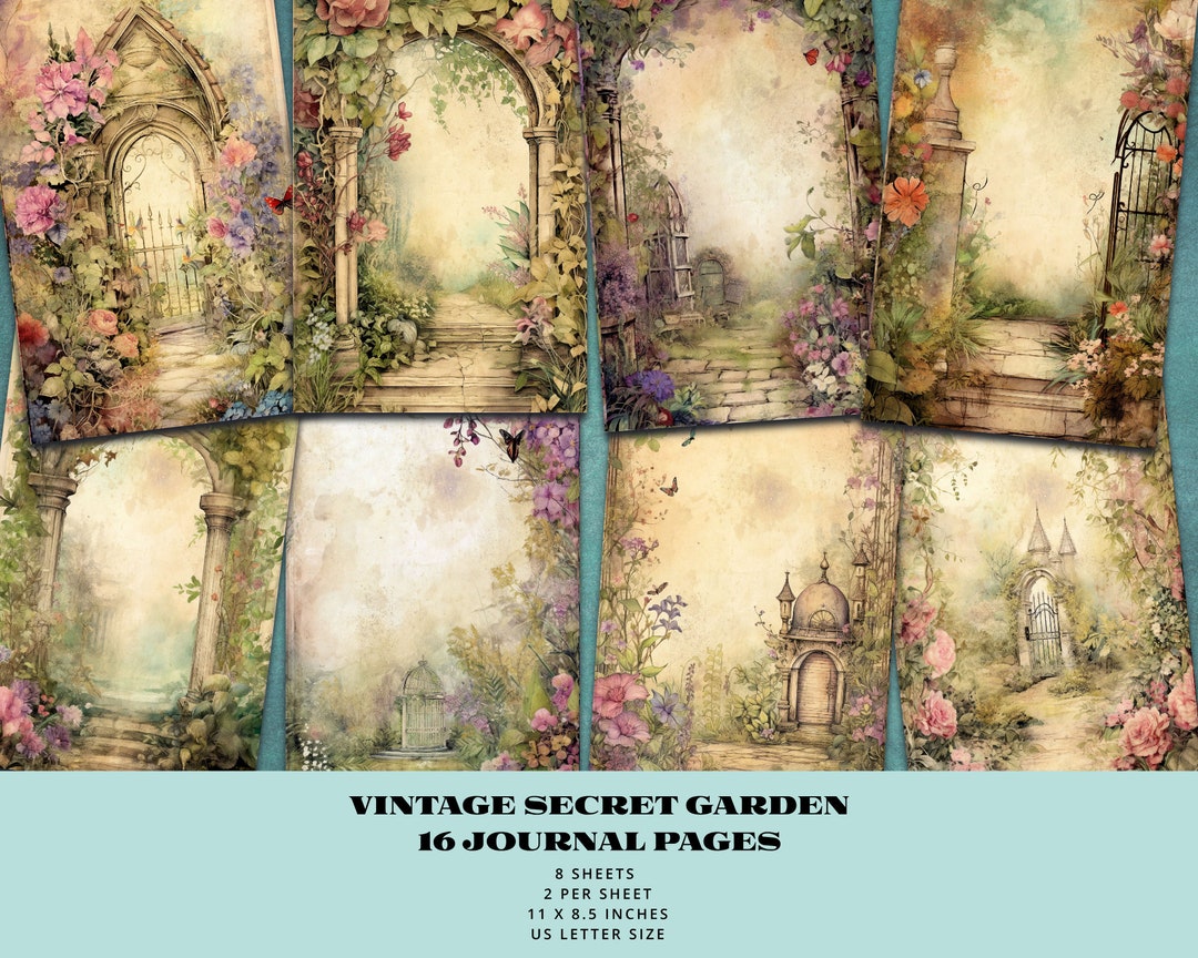 Vintage Secret Garden Junk Journal Pages Journal Papers - Etsy