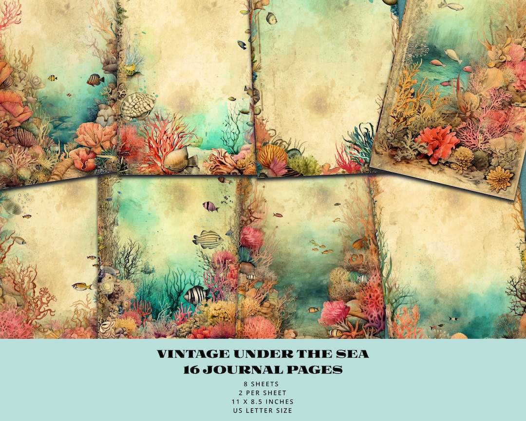 Vintage Under the Sea Journal Pages, Journal Papers, Journal Kit ...
