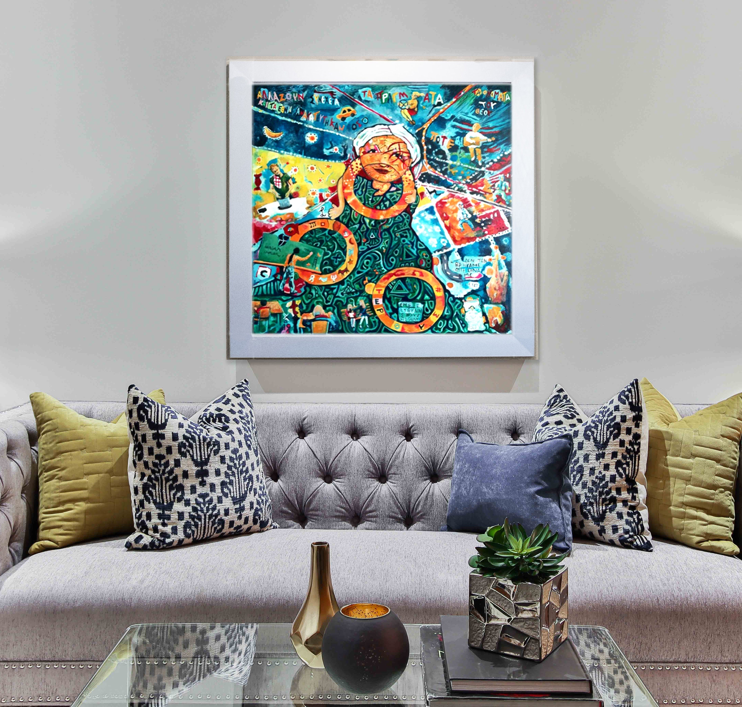 Abstract Teacher Figure, Large Acrylic Original Painting on Canvas ...