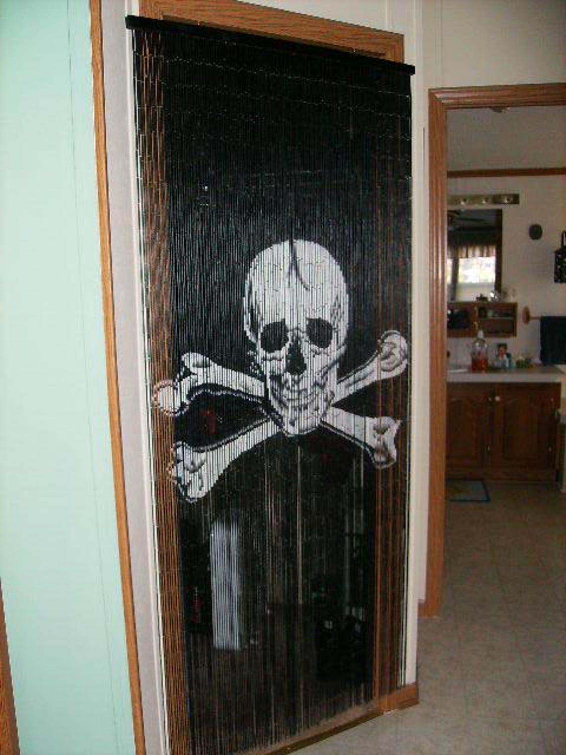 Skull & Crossbones Beaded Curtain: Jolly Roger Doorway Divider - Etsy