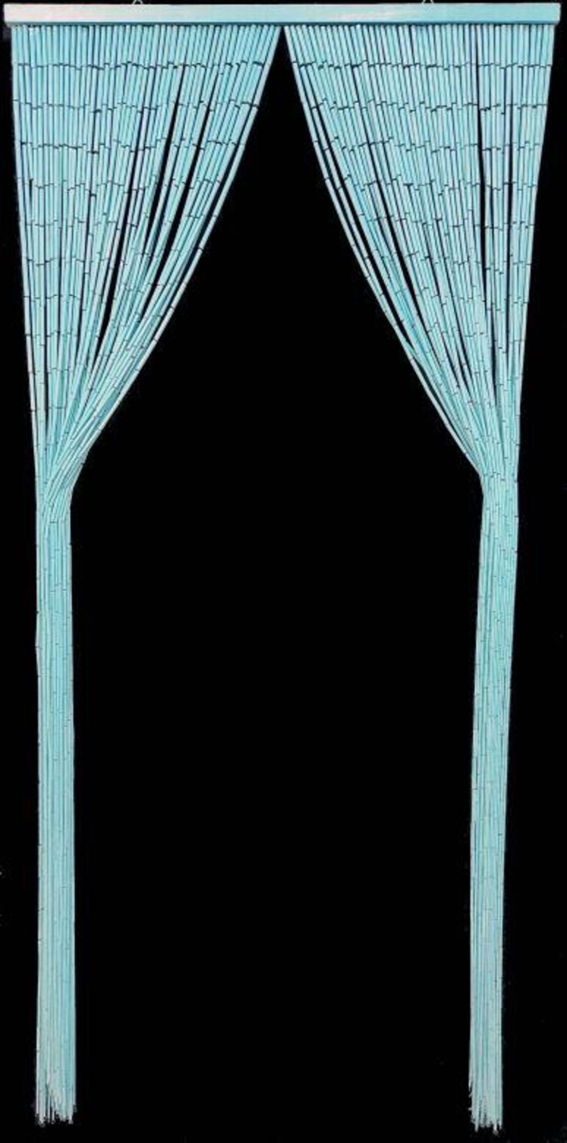 Tiffany Blue Bamboo Beaded Curtain: Door, Wall, Window, Room Divider ...