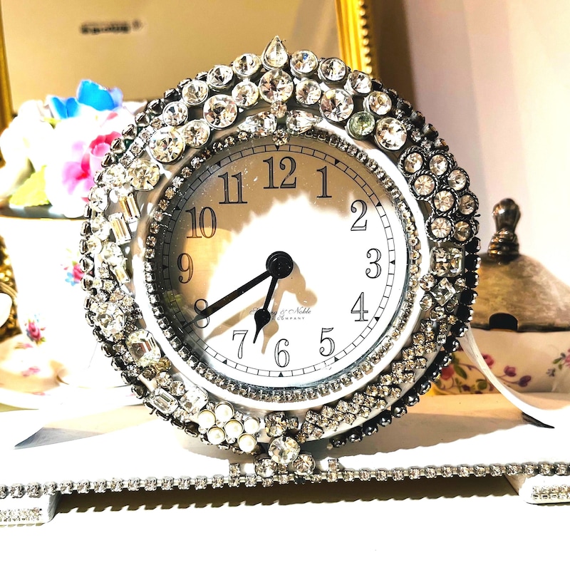 Rhinestone Clock - Etsy