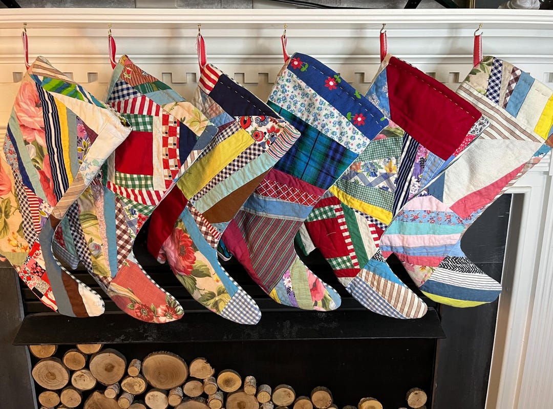 Handmade Cowboy Boot Christmas Stocking Out of Vintage Quilt Pieces - Etsy