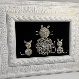 Cottage Core Whimsical Cat Art of Mommy Cat and 2 Kittens Made of ...