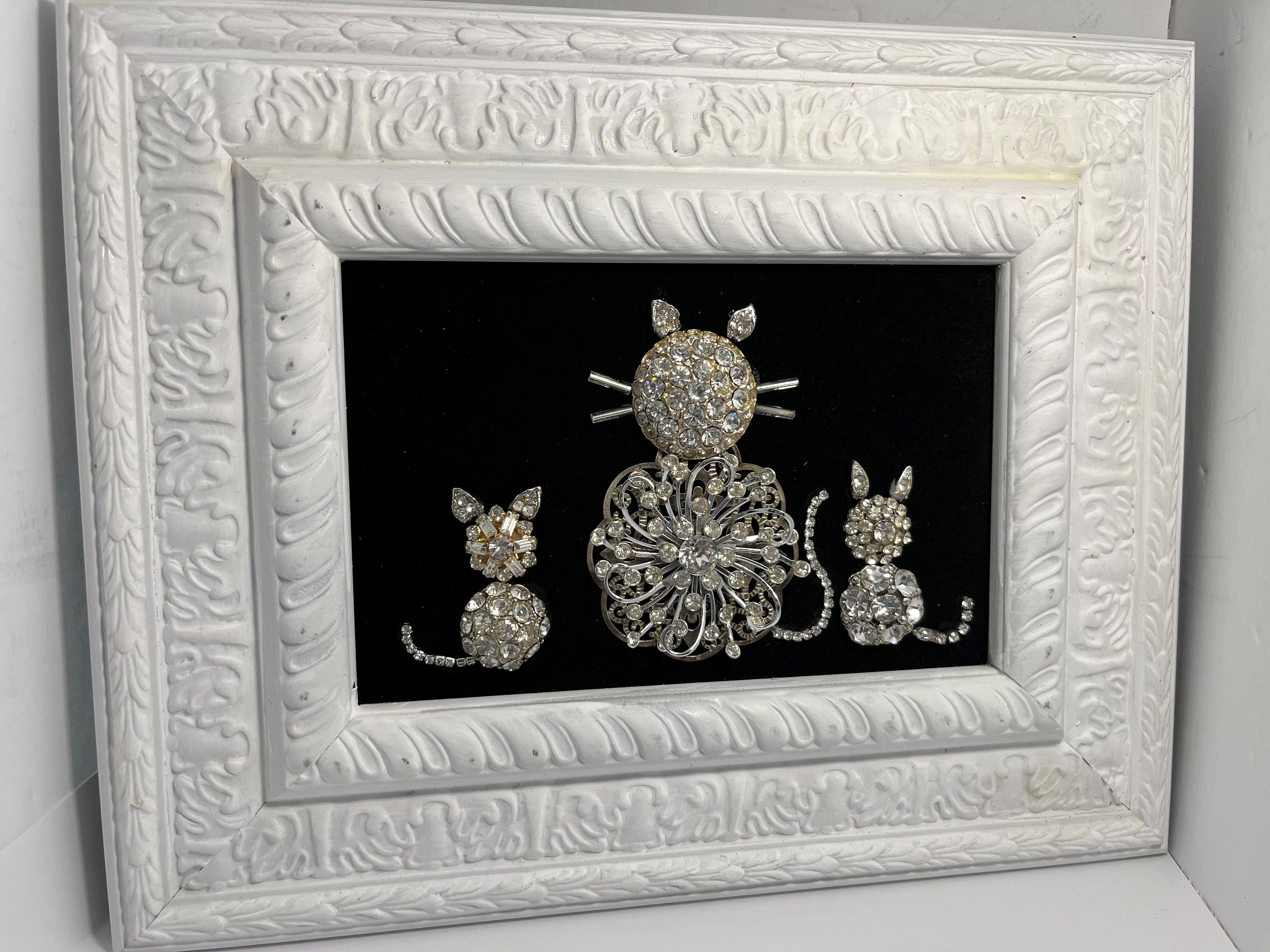 Cottage Core Whimsical Cat Art of Mommy Cat and 2 Kittens Made of ...