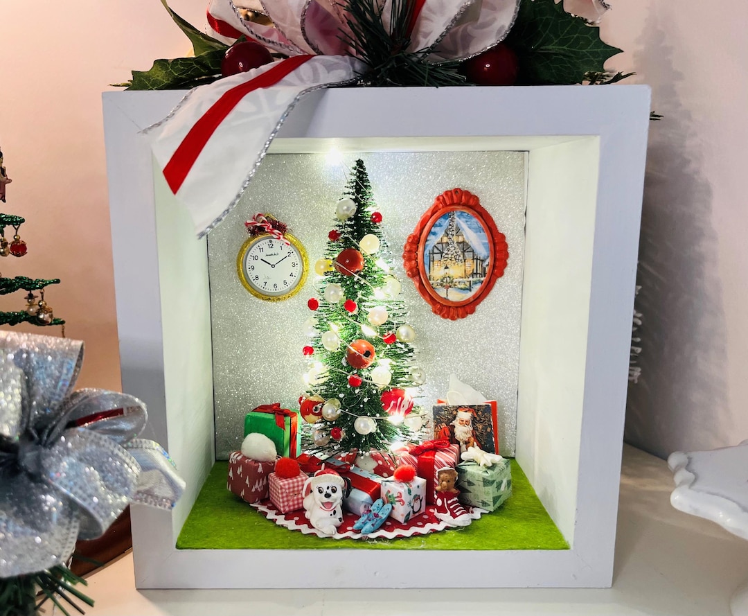 Christmas Shadow Box | Christmas Morning Scene | Christmas Tree ...