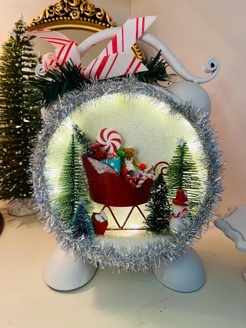 Christmas Miniature Shadow Boxes in Repurposed Clocks - Etsy