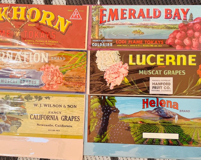 Authentic Vintage Grape Crate Labels - Etsy
