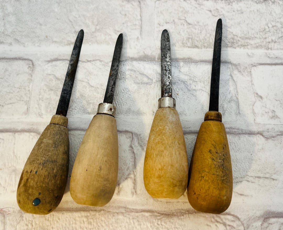Vintage Wooden Handled Oyster Tools - Etsy
