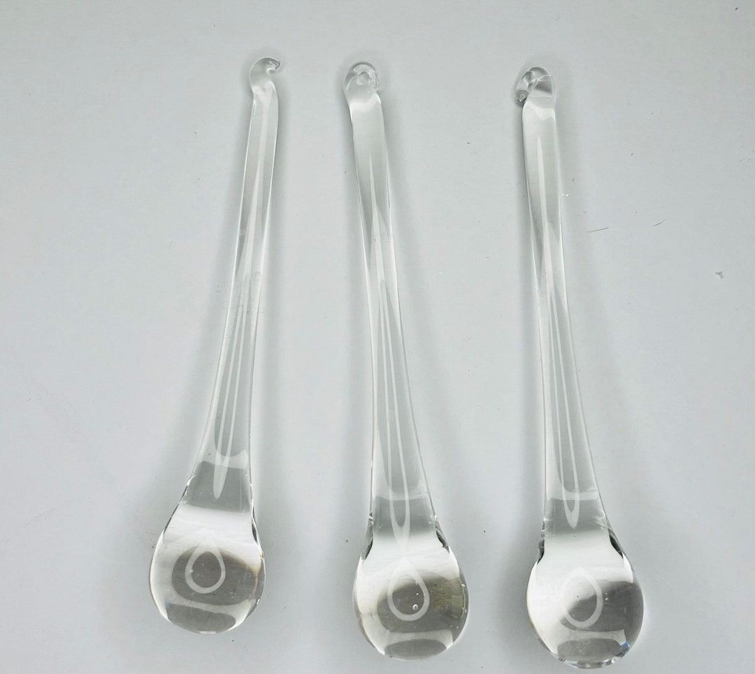 Vintage Clear Glass 4 Inch Water Drop Crystal Prism for Wedding Bridal ...