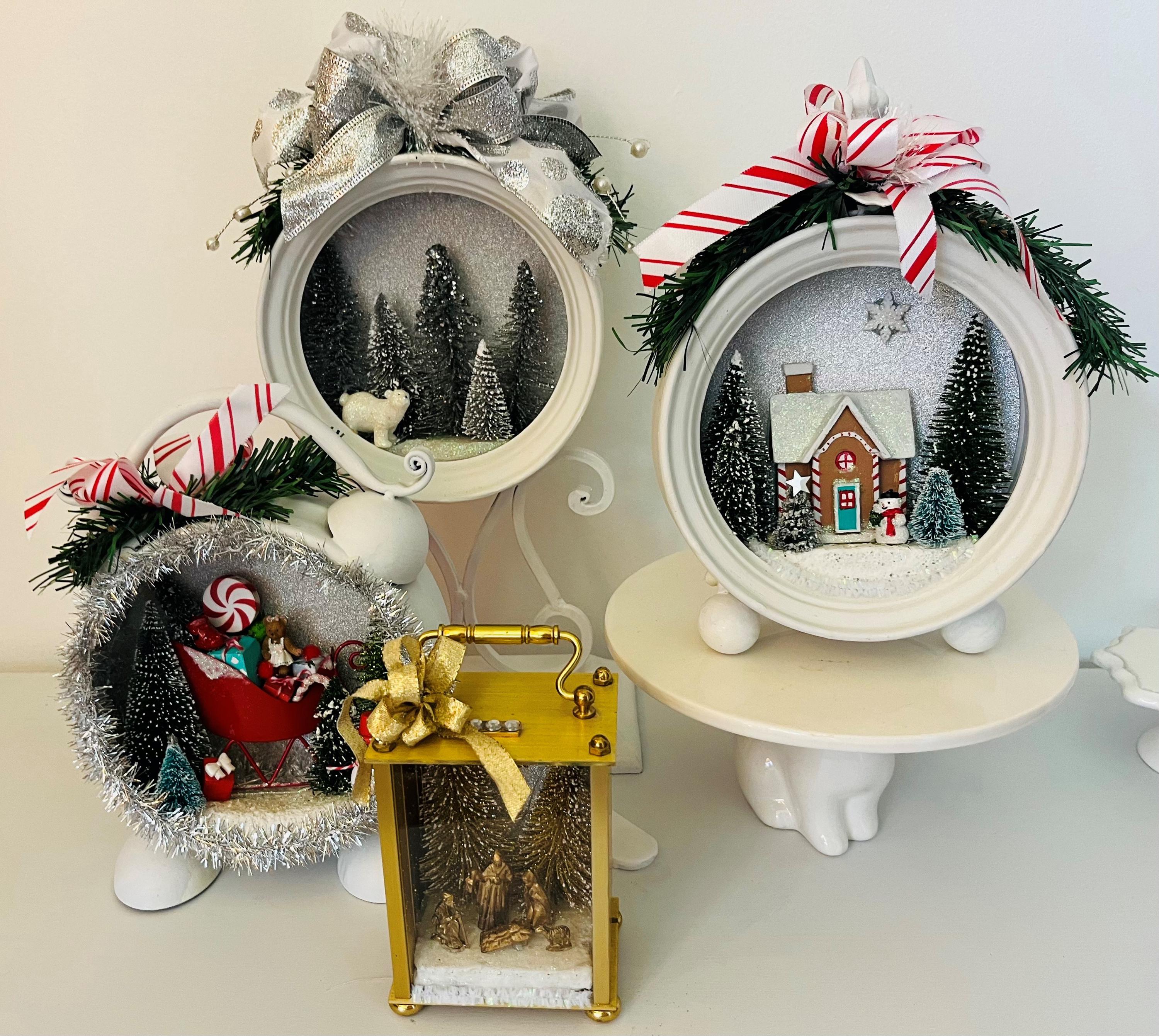 Christmas Miniature Shadow Boxes in Repurposed Clocks - Etsy