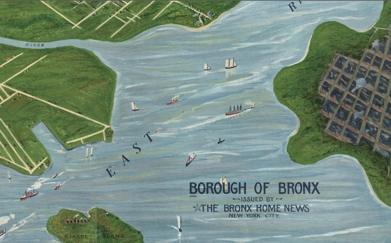Bronx Bronx Map Map of Bronx Canvas Map Bronx Art Bronx | Etsy