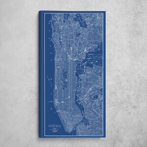 Manhattan Blueprint, Map Manhattan, NYC Map, New York City Map, Large ...