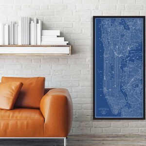 Manhattan Blueprint, Map Manhattan, NYC Map, New York City Map, Large ...