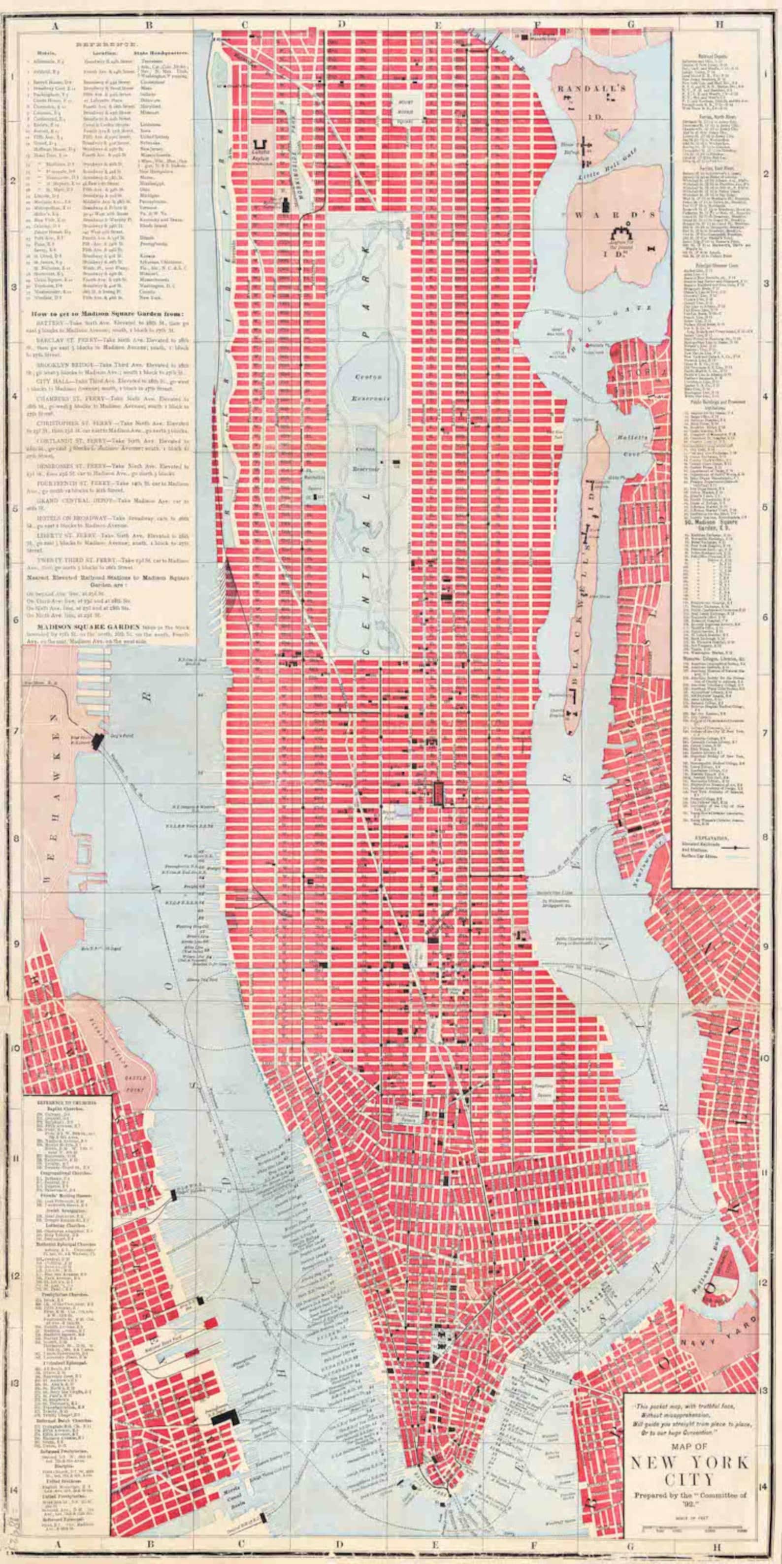 Manhattan Map Map of Manhattan NYC Map New York City Map - Etsy