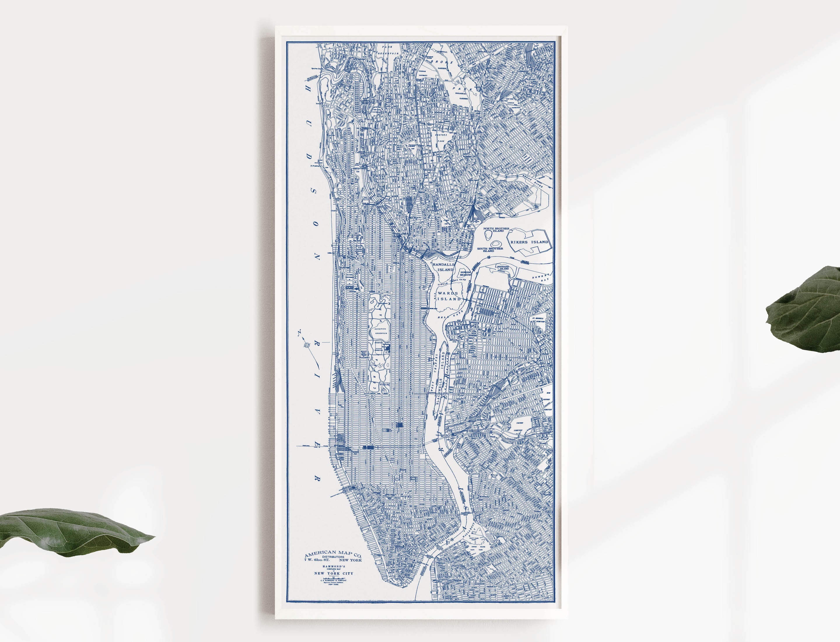 Manhattan Blueprint Map Manhattan NYC Map New York City | Etsy