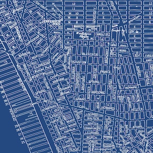 Manhattan Blueprint, Map Manhattan, NYC Map, New York City Map, Large ...