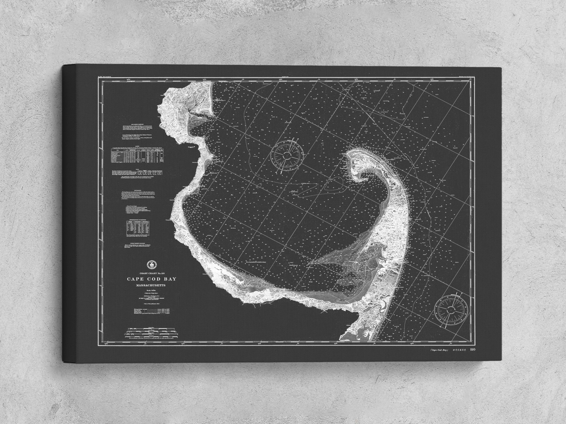 Cape Cod Cape Cod Map Black Massachusetts Nautical | Etsy