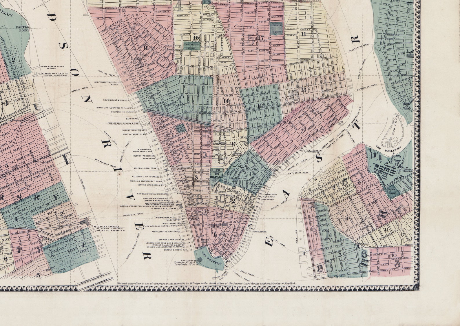 New York Districts Map Manhattan Map Map of Manhattan NYC - Etsy