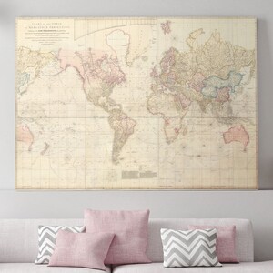 World Map Canvas, Large World Map, Map of the World, Map of World ...