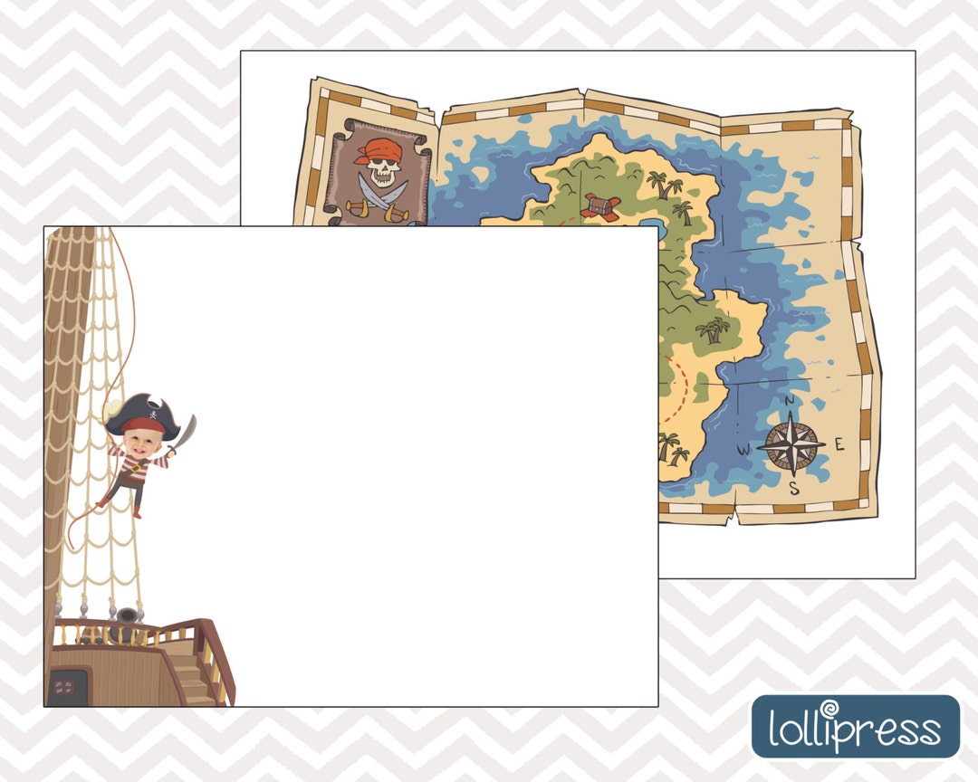 Pirate Note Cards, Pirate Thank You Notes, Pirate Stationery ...