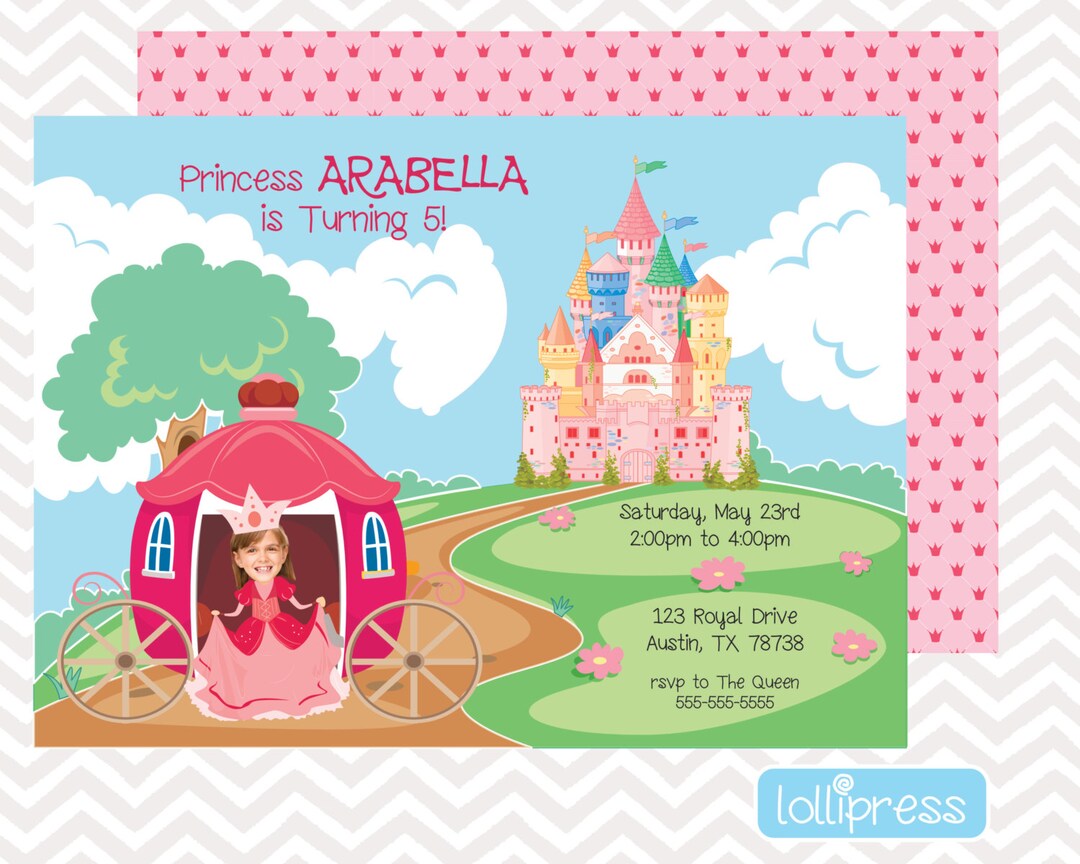 Princess Birthday Party Invitations, Princess Invitations, Princess ...