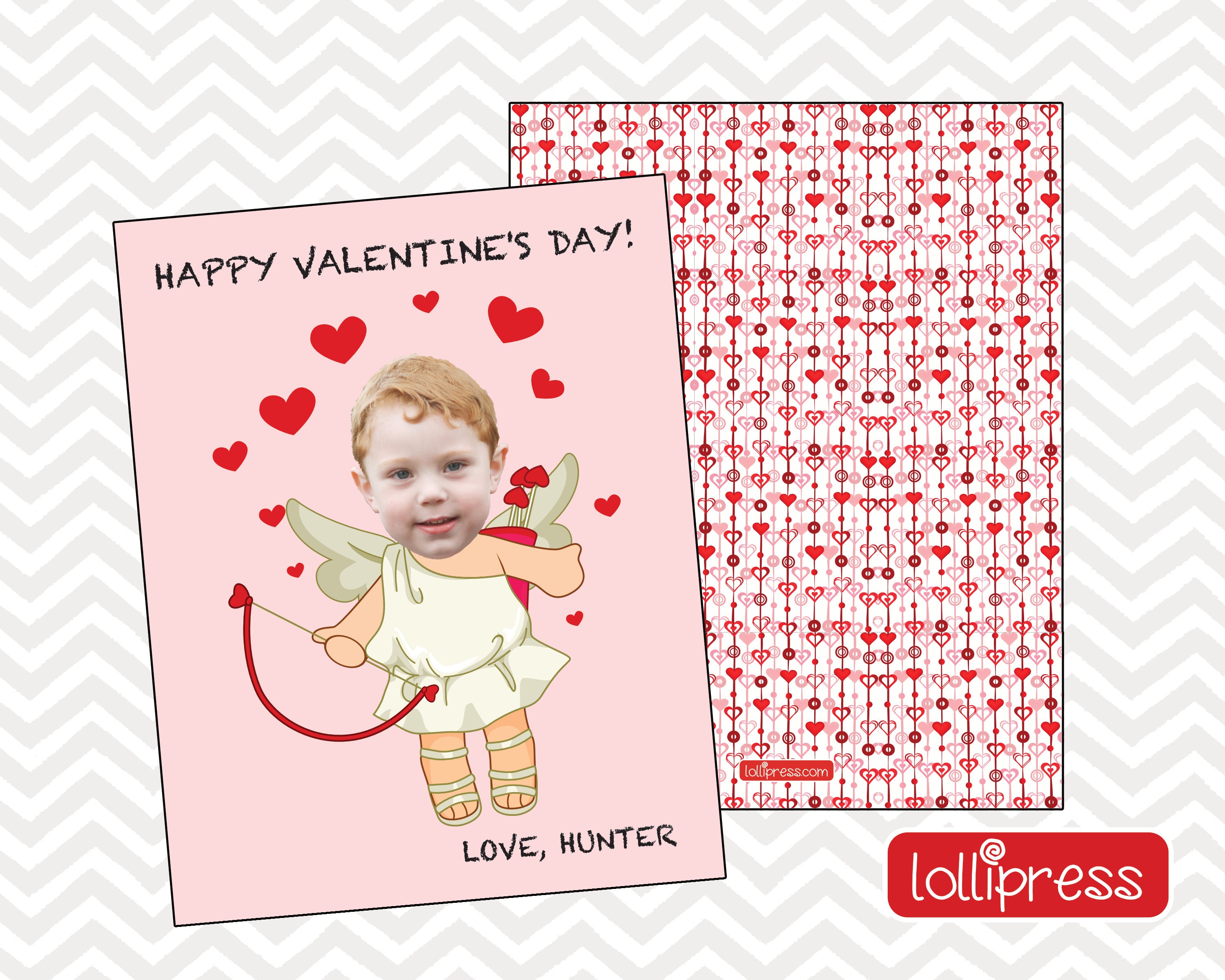 Cupid Valentines, Boy or Girl Valentine Cards, Personalized Valentine ...